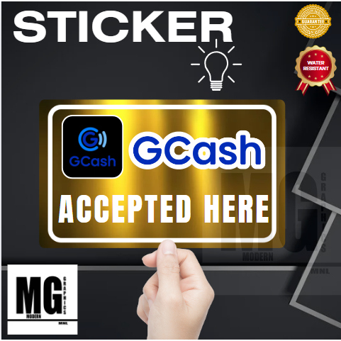 Modern Graphics Gcash Accepted Here Sticker PVC Sintra Board l ...