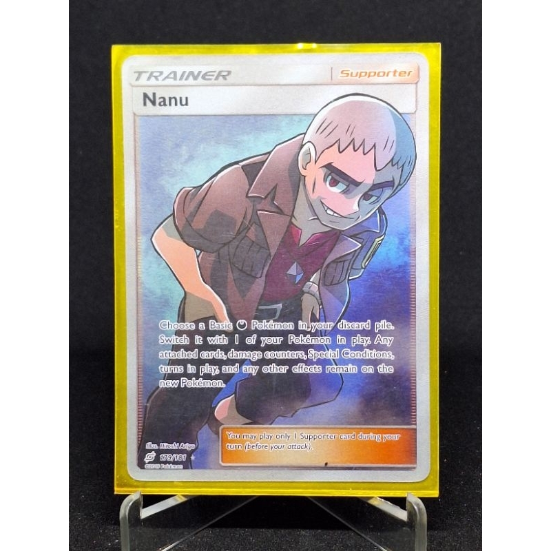 Pokemon TCG SM Team Up Nanu 179/181 Full Art Ultra Rare Trainer Card ...