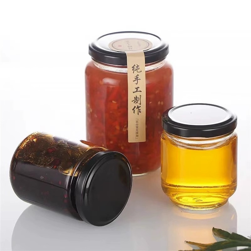 Transparent glass bottle honey jam sealed small bottle Pickled ...