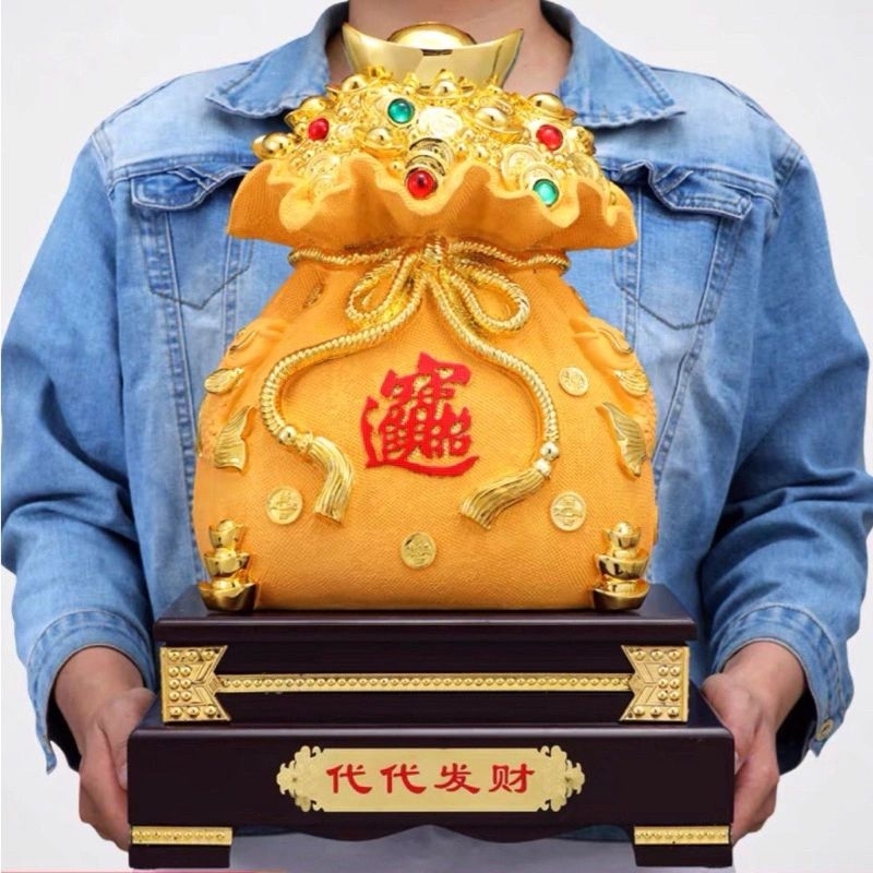 MONEY BAG WEALTH POUCH MONEY BAG DISPLAY LUCKY CHARM BUSINESS OFFICE ...