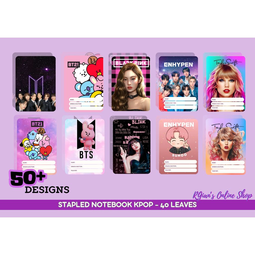 Stapled Customized Notebook Personalized Writing Composition Blank KPOP ...
