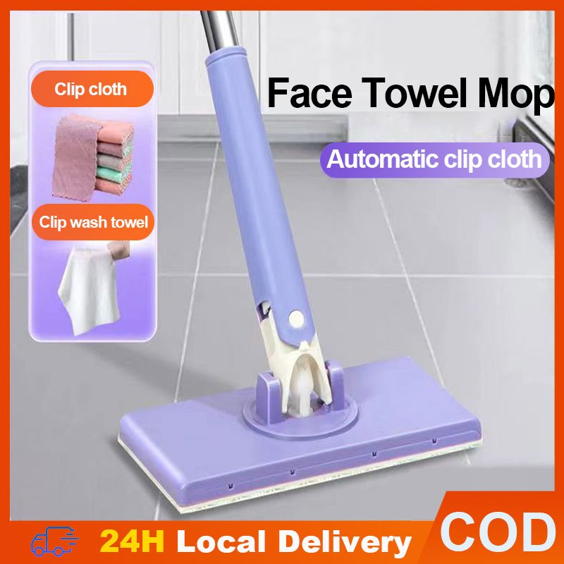 2025 New Face Towel Mop Lazy Disposable Clip Cloth Flat Mop Lazy ...