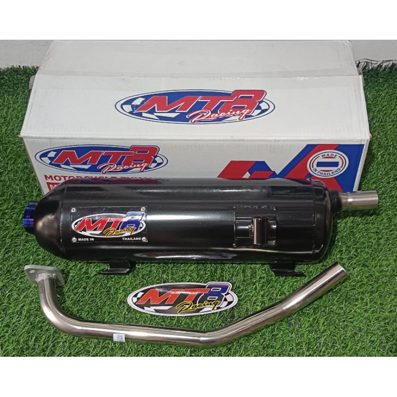 MT8 SHINY BLACK TITANIUM TIP PIPE (STANDARD ELBOW) AEROX V1 V2/NMAX V1 ...