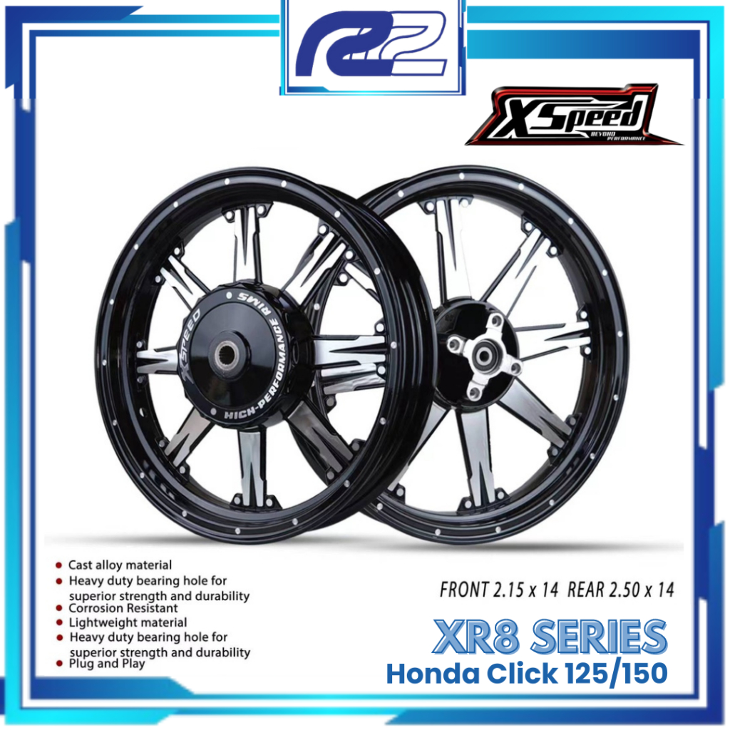 XSPEED MAGS XR8 FOR Honda Click 125 i ( 4 Holes ) | Road Runner Racing ...