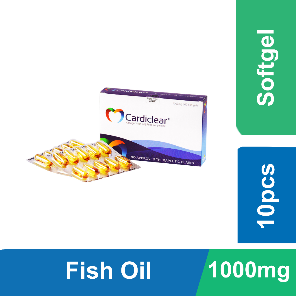 Cardiclear Omega-3 Fish Oil 1000mg 10 Softgel Capsules | Shopee Philippines
