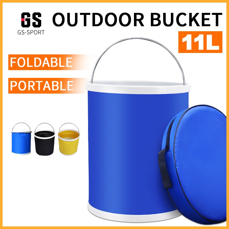 Folding bucket portable collapsible basin camping beach fishing Outdoor ...