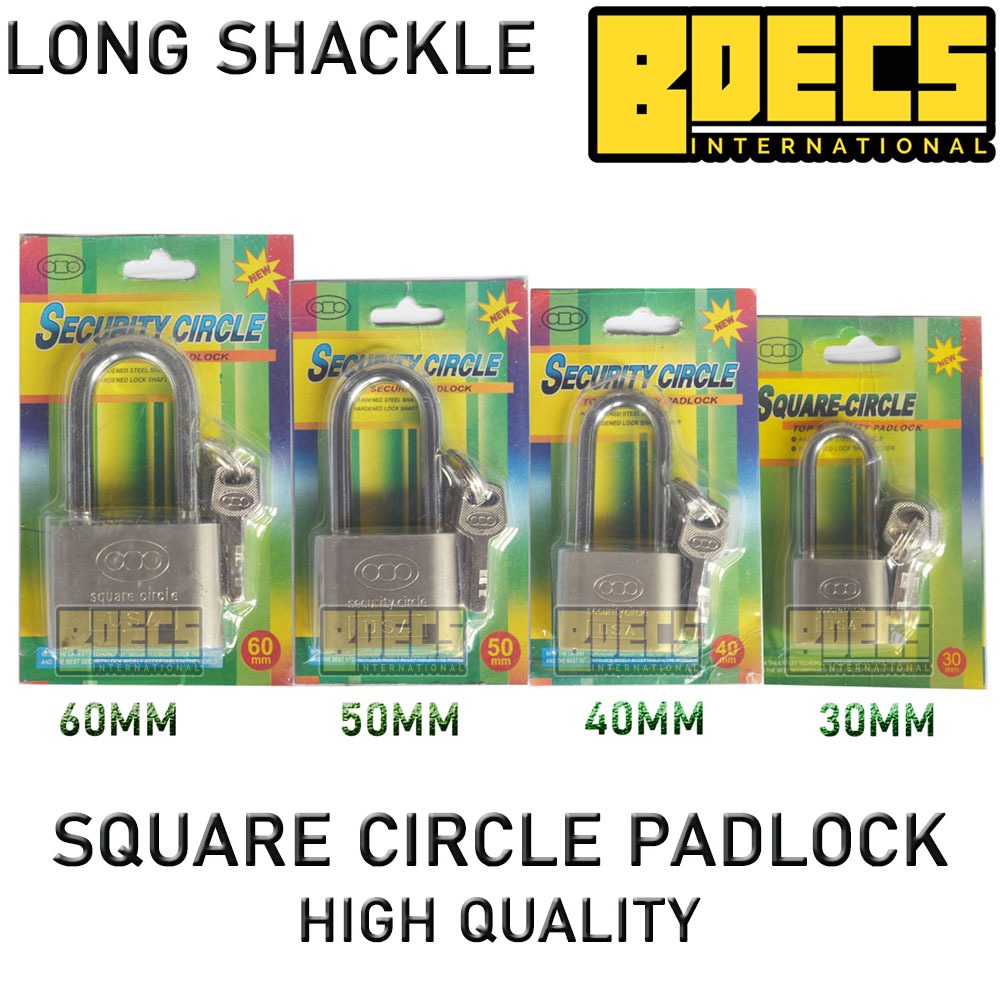 Padlock Security Circle Heavy Duty Long Shackles (4 keys) I Bdecs ...