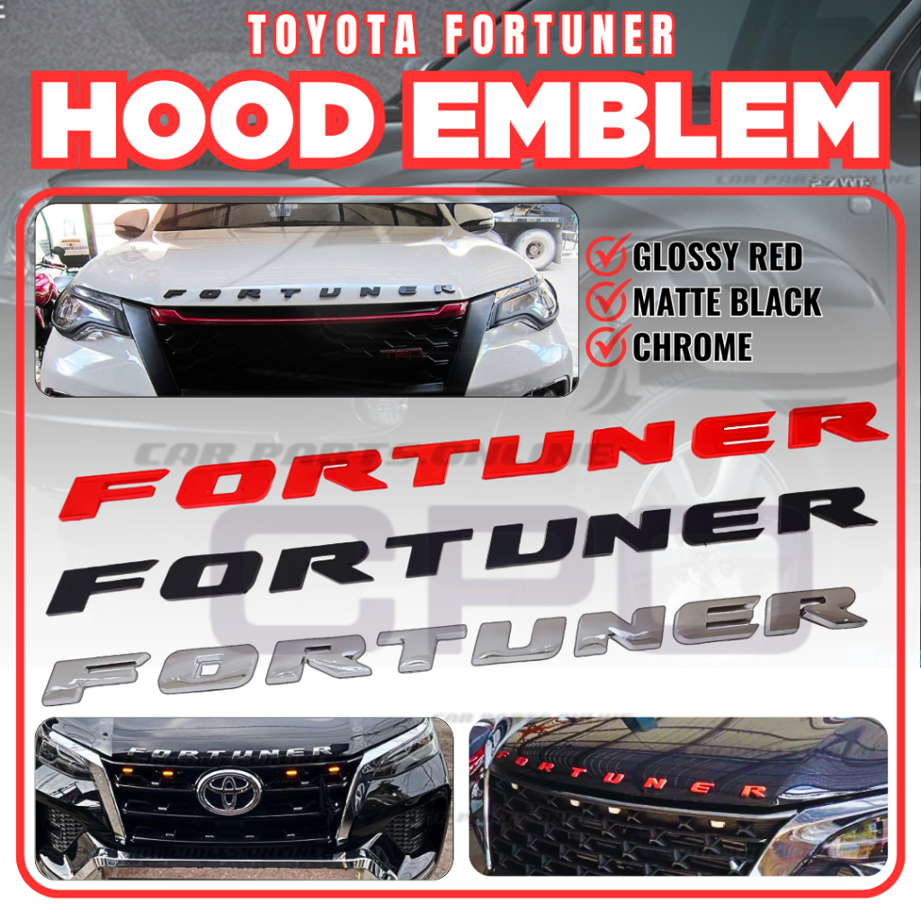 CPO ABS FORTUNER Letters Car Auto Front Hood Emblem Badge Sticker Logo ...
