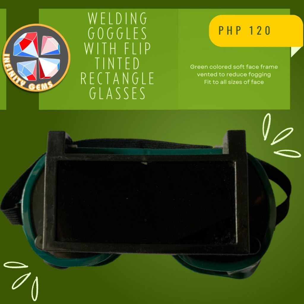 WELDING GOGGLES WITH FLIP TINTED RECTANGLE GLASSES | Shopee Philippines