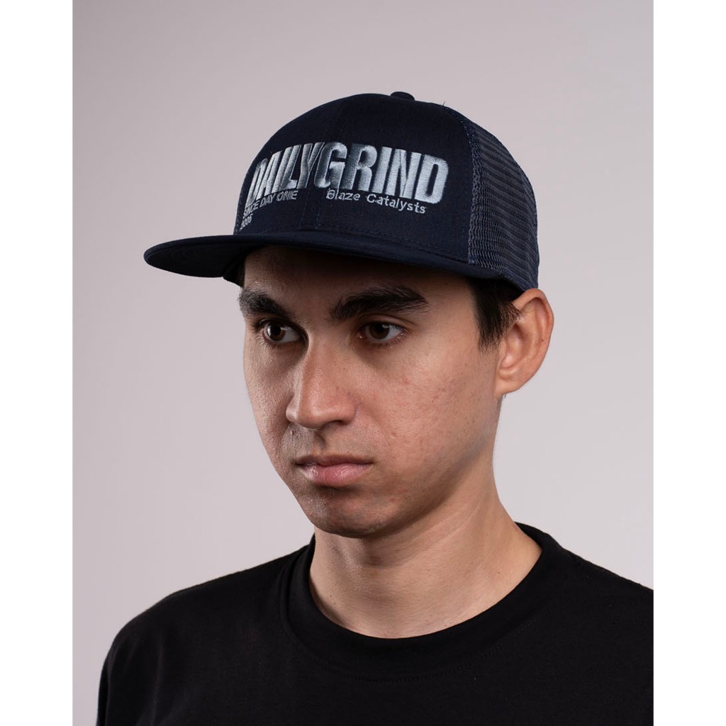 DAILY GRIND BLAZE TRUCKER CAP NAVY BLUE | Shopee Philippines