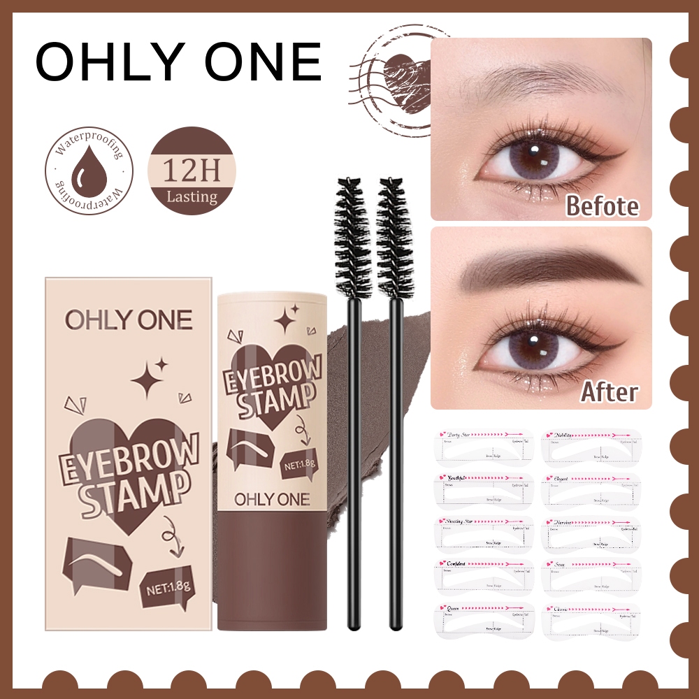 OHLY ONE Eyebrow Stamp Shaping Kit-BrowPowder Stamp Makeup with 10 ...