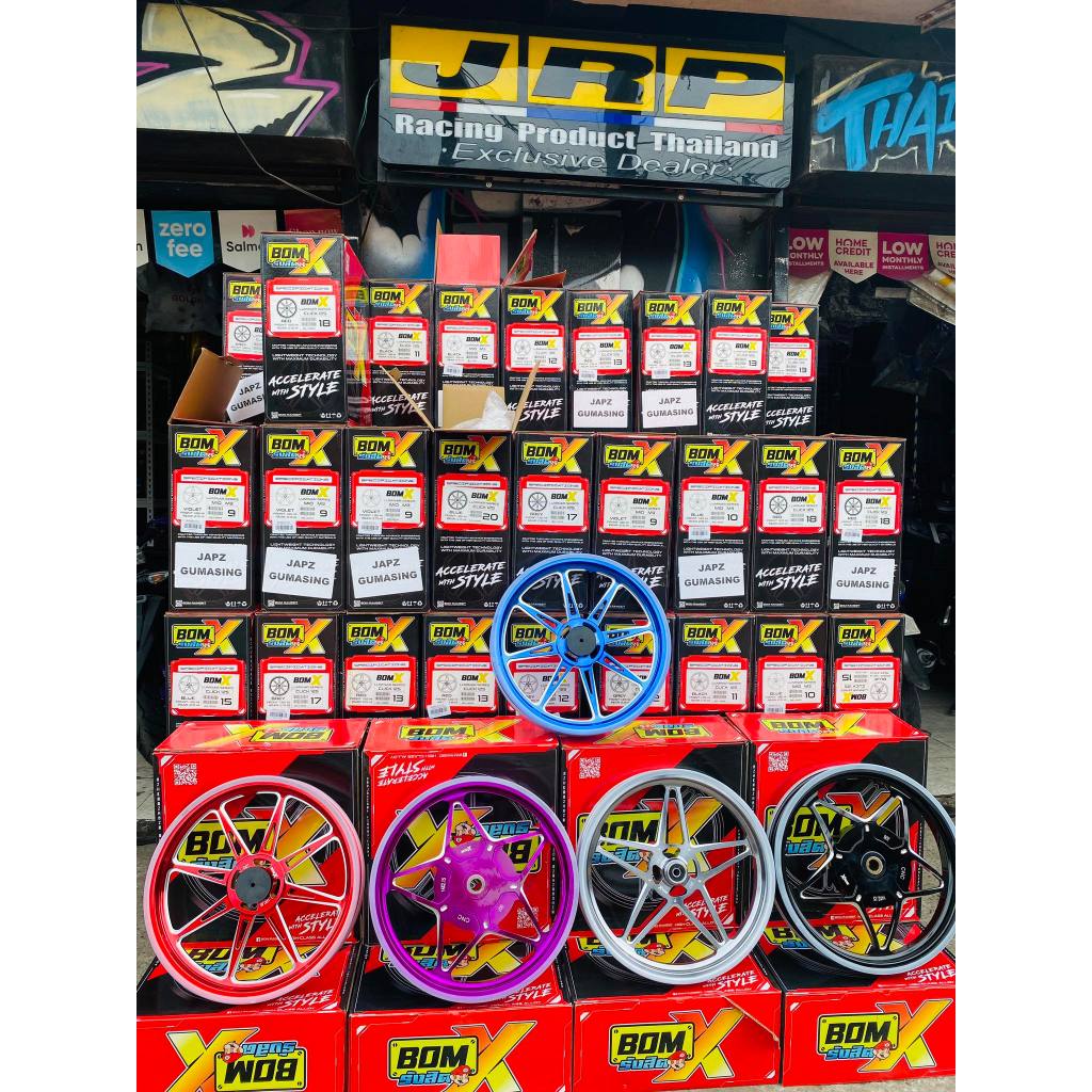 BOM RANGSIT CNC MAGS 8 SPOKES/5 SPOKES STAR for CLICK 125 BLACK/RED ...