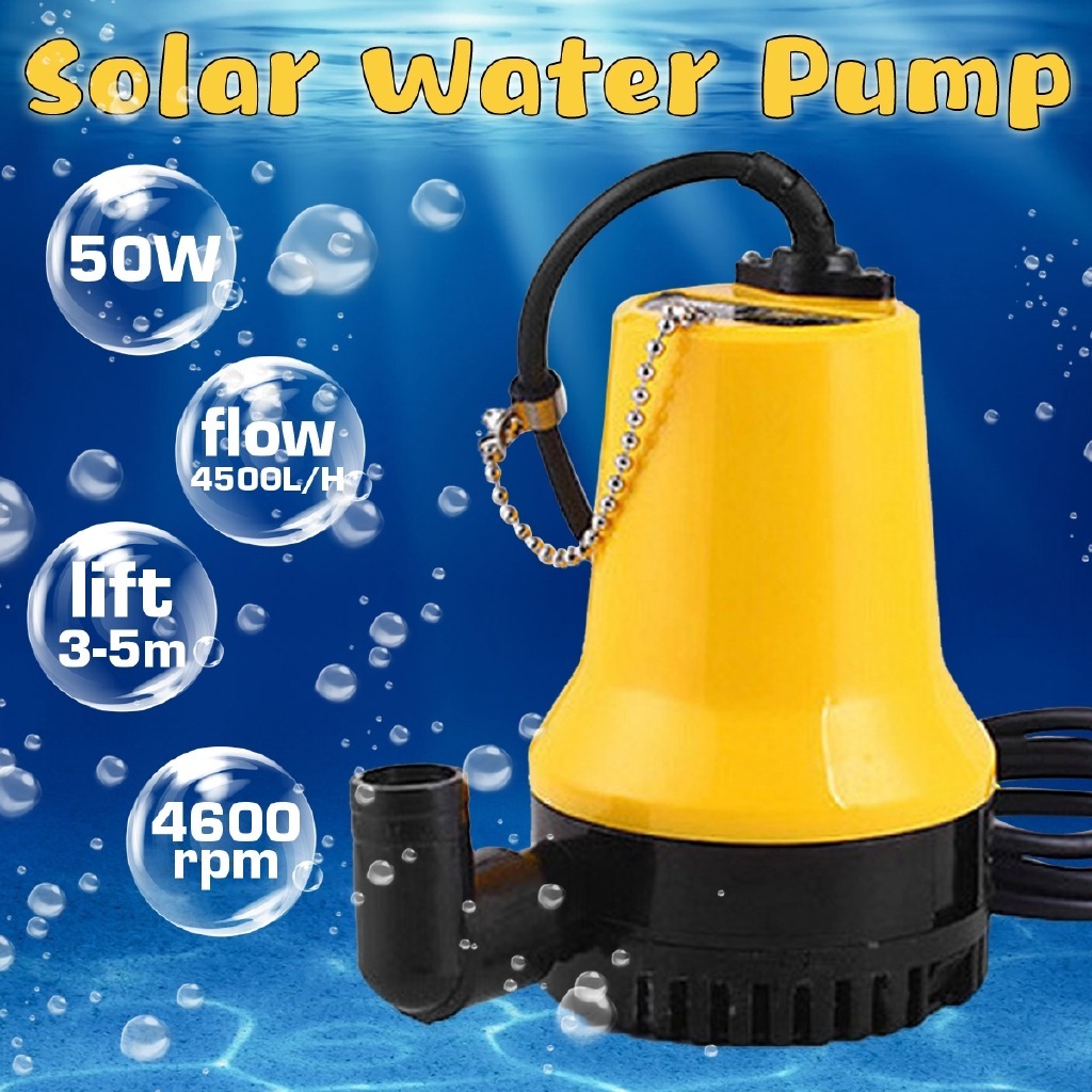 DC submersible pump DC 12V solar power support water pump 4500L/H 50W ...