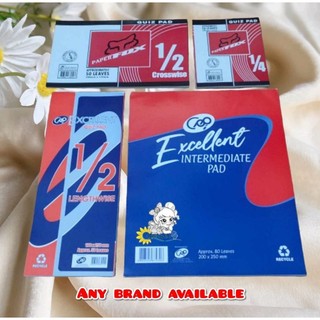 Writing pad paper set Intermediate pad 1/2 Crosswise 1/2 Lengthwise 1/4 ...