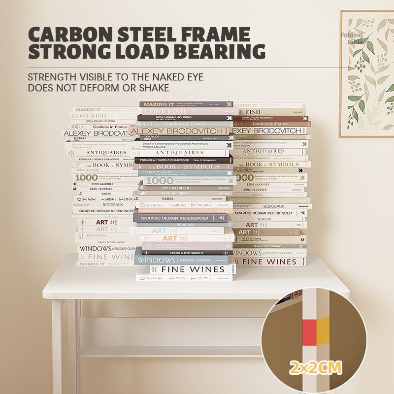 Removable Study Table Folding Computer Table 2-layer With Wheels ...