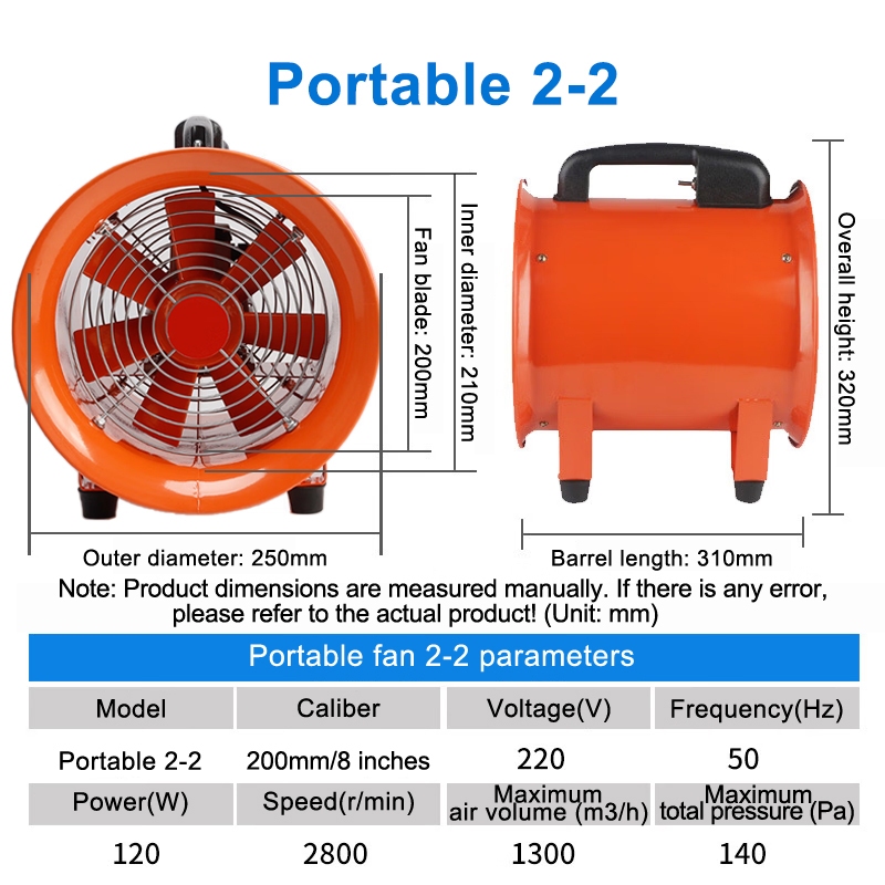 Portable Ventilation Fan Portable Axial Flow Fan Marine Ventilator Industrial Blower Exhaust Fan ...