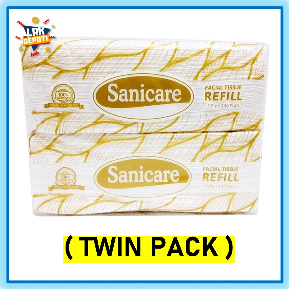 Sanicare Econo Box Premium Facial Tissue Refills (Twin Pack of 2) - 3 ...
