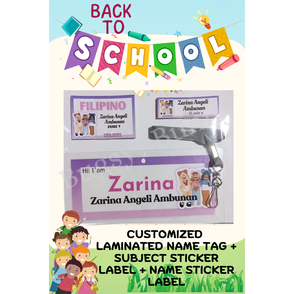 Customized Laminated Name Tag / Subject Stickers and Name Sticker Label ...