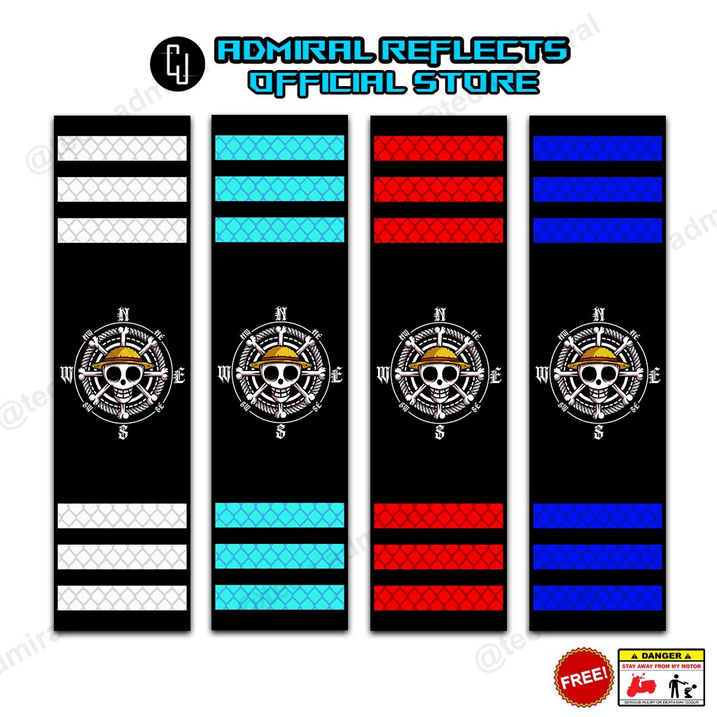 Alloy Top Box Sticker Waterproof One Piece Compass 2 (REFLECTORIZED ...