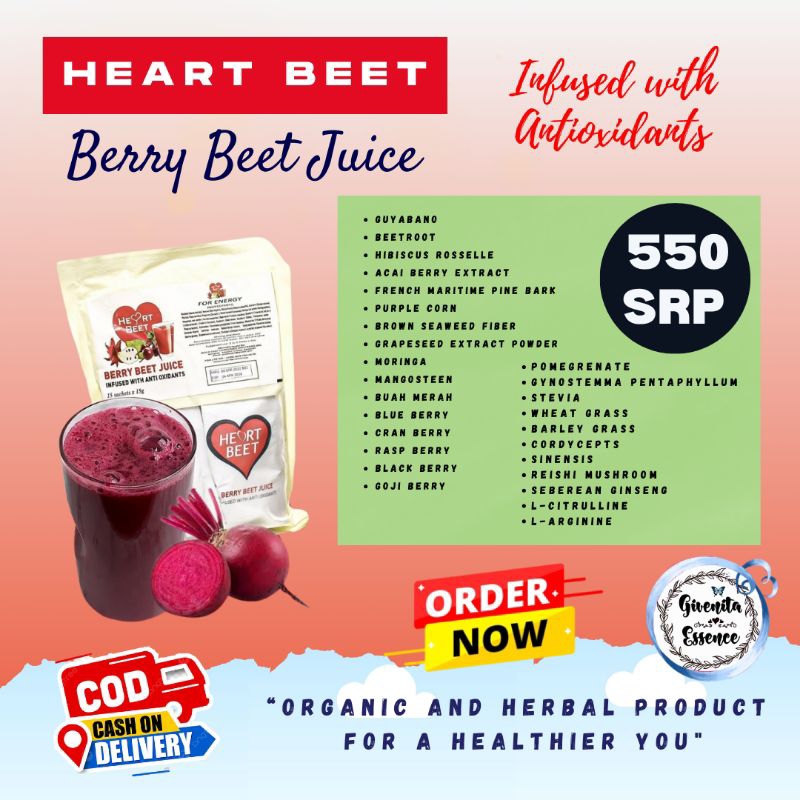 HEART BEET BERRY BEET JUICE 15g. 20 sachets/pack | Shopee Philippines