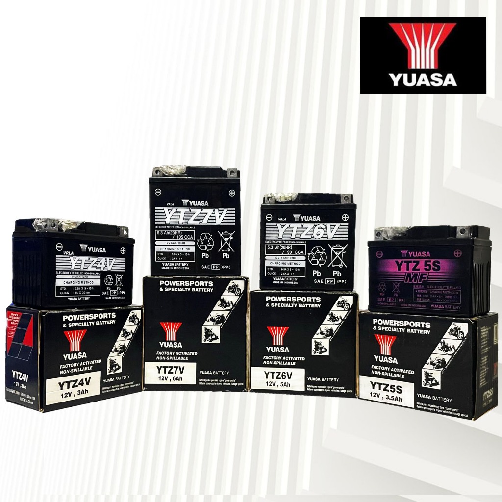 Yuasa Powersports Battery YTZ4V YTZ5S YTZ6V YTZ7V Maintenance Free Made in Indonesia | Shopee ...
