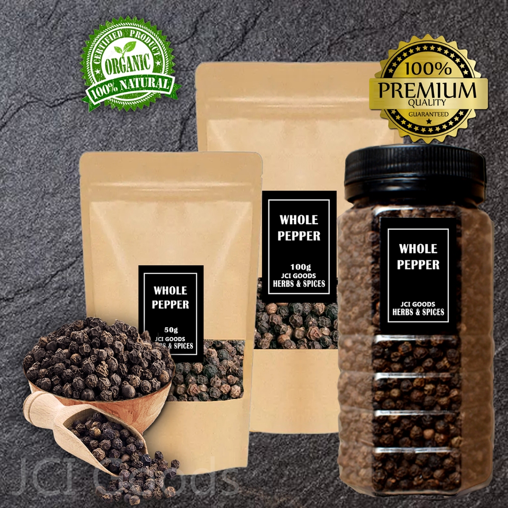 BLACK PEPPER WHOLE Herbs and Spices 200ml/100g/50g | Shopee Philippines
