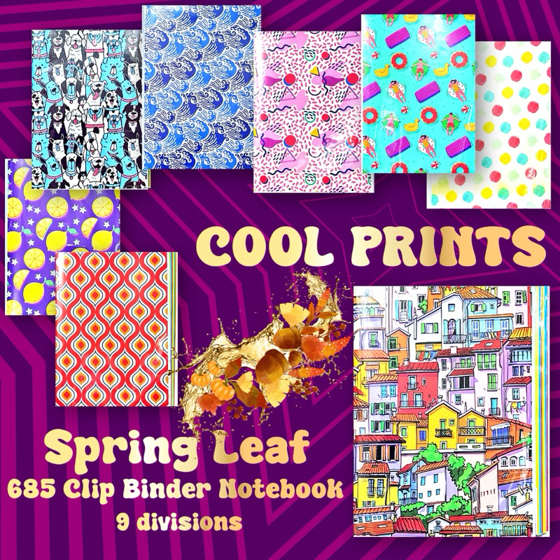 SPRINGLEAF 685 BINDER NOTEBOOK 9 DIVISIONS - COOL PRINTS | Shopee ...