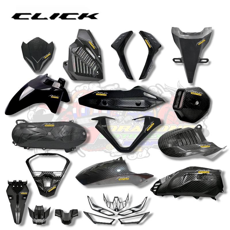 NEW!! Honda Click v2 hydro dip carbon front handle cover w/ holder ...