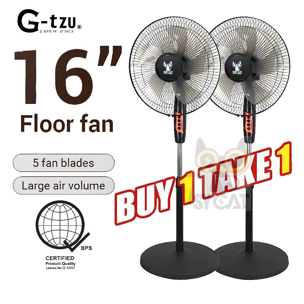 SYCAT 50W Buy 1 Take 1 Stand Fan Shakeable head Strong Wind Floor Fan ...