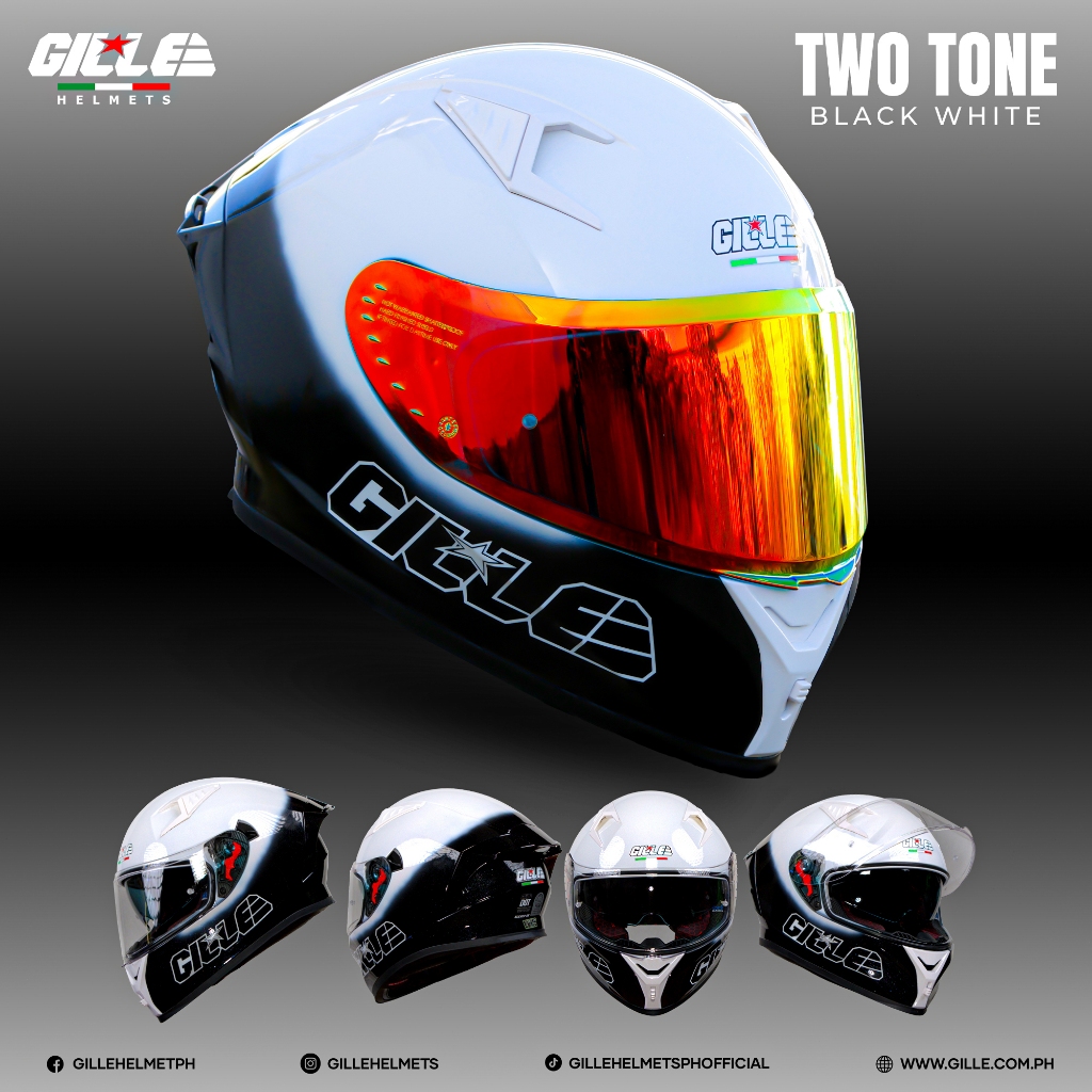 GILLE 135 GTS V1 two tone helmet full face dual visor helmet for ...