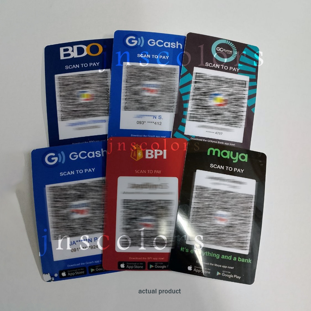 Back to back PVC QR code ID Size Gcash Maya and banks Waterproof ...