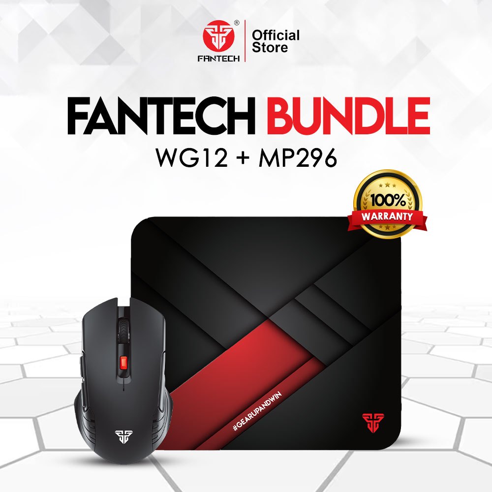 Fantech Raigor III WG12 2.4 GHZ Wireless Gaming Mouse Bundle with MP296 ...