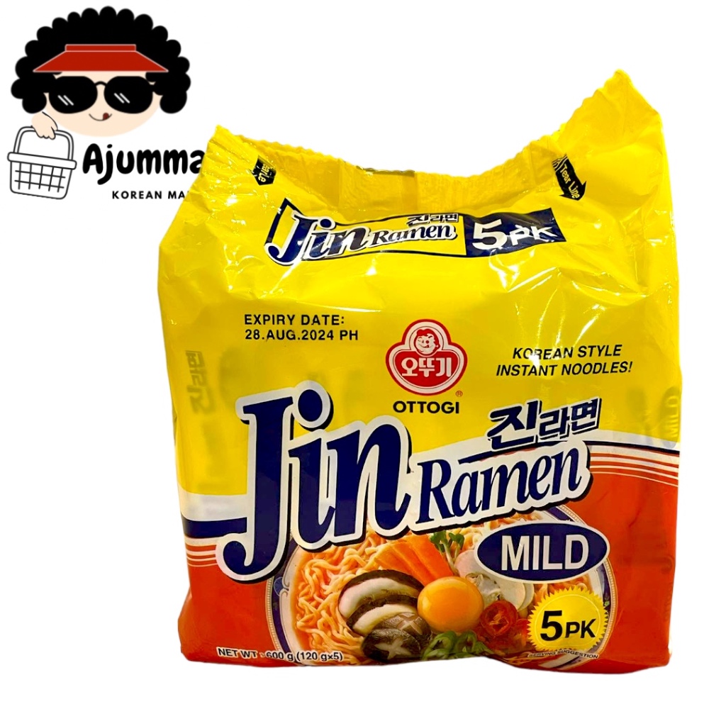 Ottogi Jin Ramen Noodle - Mild, Spicy - 600g (120gx5) - 5pcs/pck | Shopee Philippines