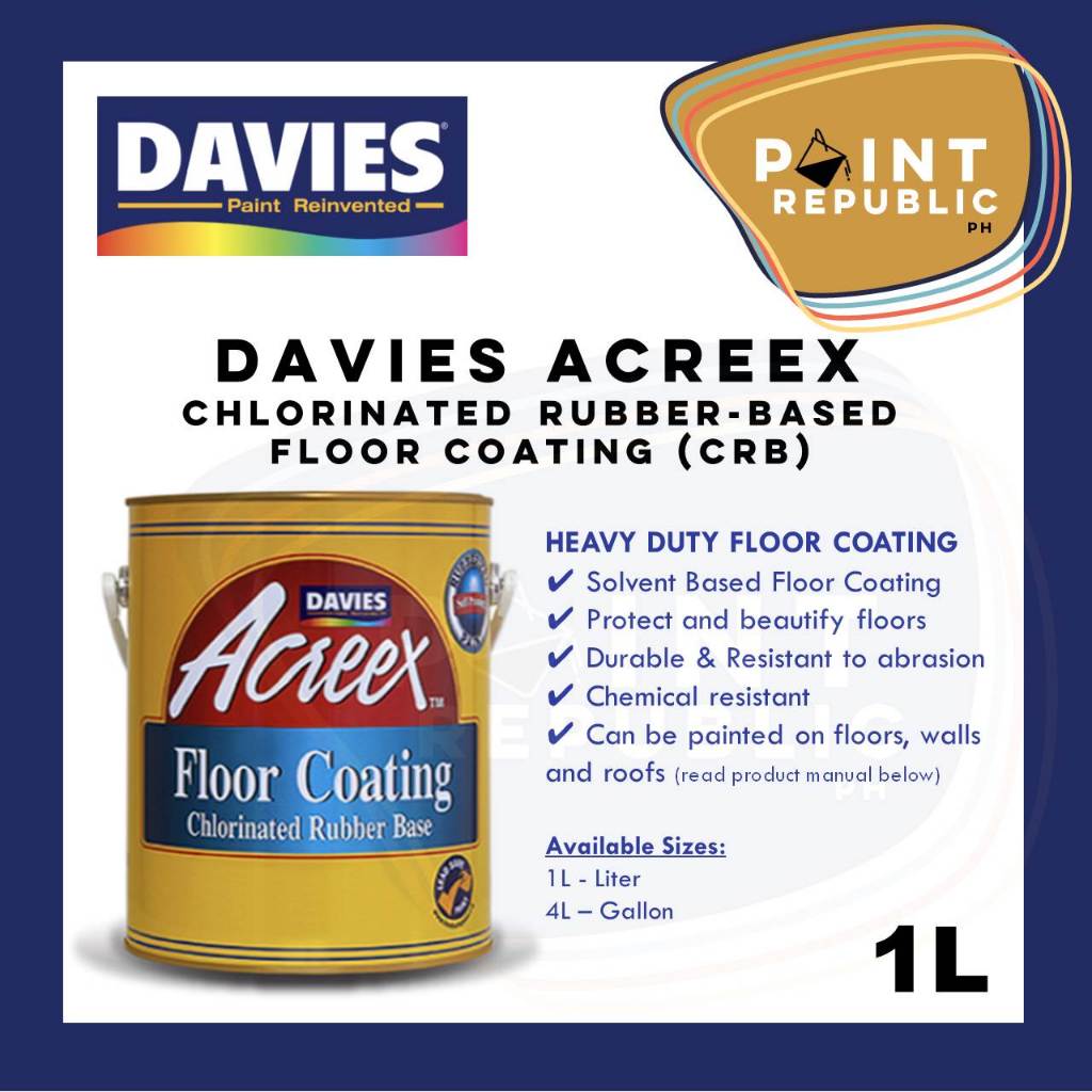 Davies ACREEX Chorinated Rubber Base Floor Paint - 1L (1liter / quart ...