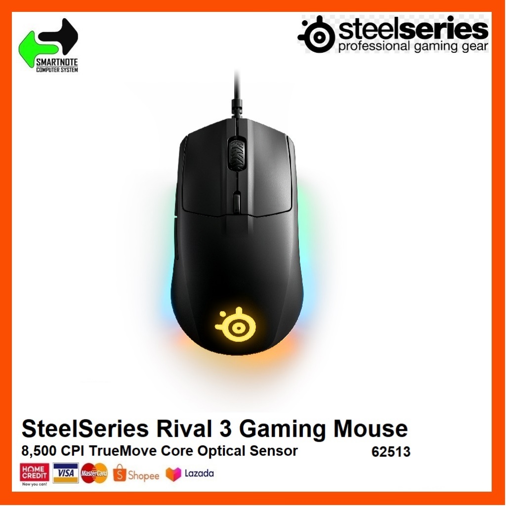 SteelSeries Rival 3 Gaming Mouse(62513) - 8,500 CPI TrueMove Core ...
