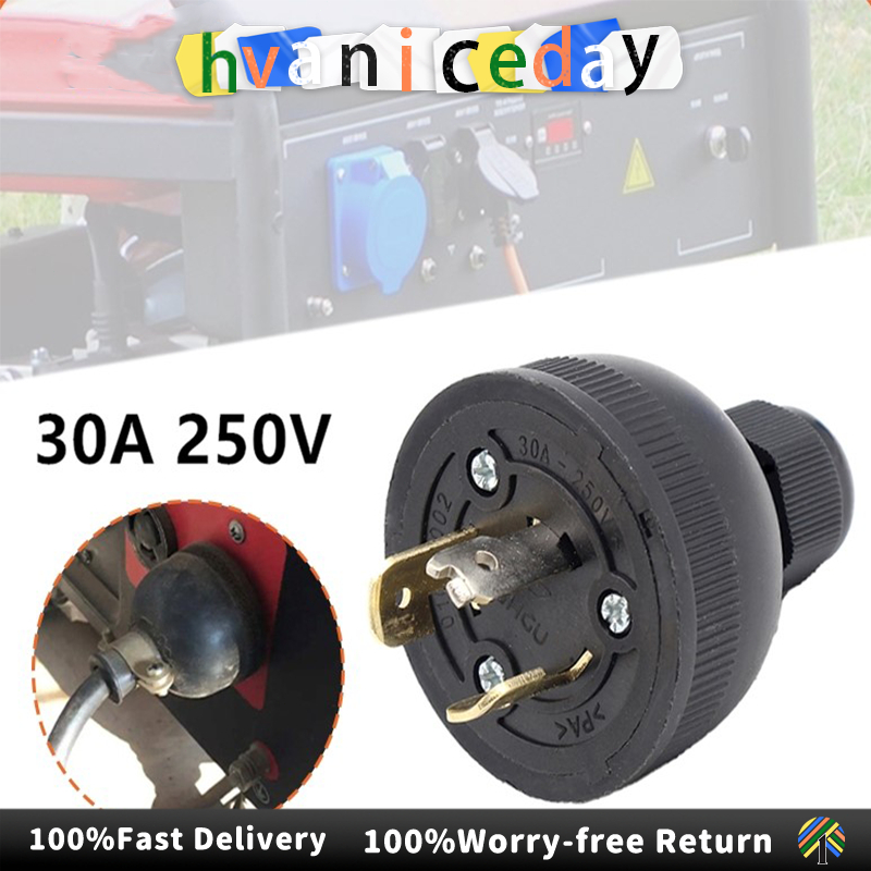 3 Prong Generator Plug 30A 250V US Anti Loose Generator Plug 2.5KW ...