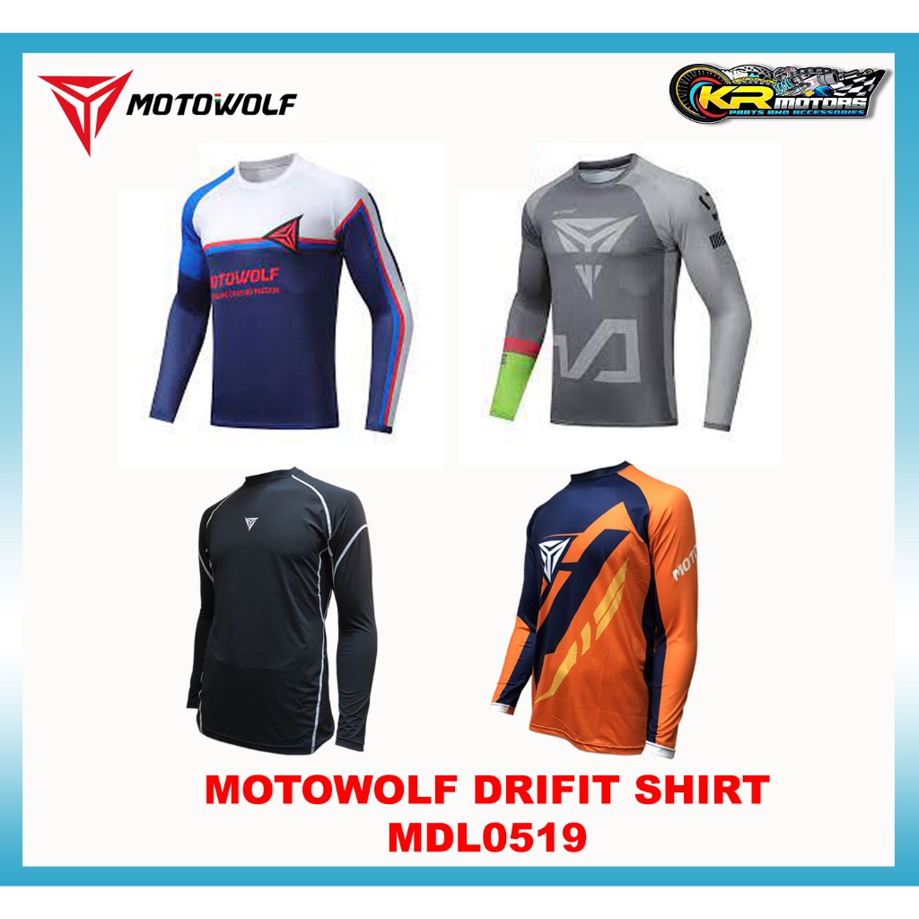 Motowolf Drifit Shirt Long Sleeve Original MDL0519 for Motorcycle Rider ...