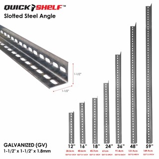 QUICK SHELF 38mm SLOTTED STEEL ANGLE 1.5"x1.5"x1.8mm QS712 Heavy Duty ...