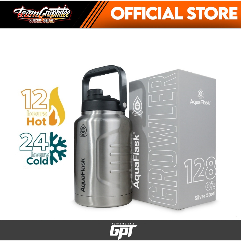 Aquaflask Growler Wide Mouth with Sport Lid Vacuum Insulated Stainless ...