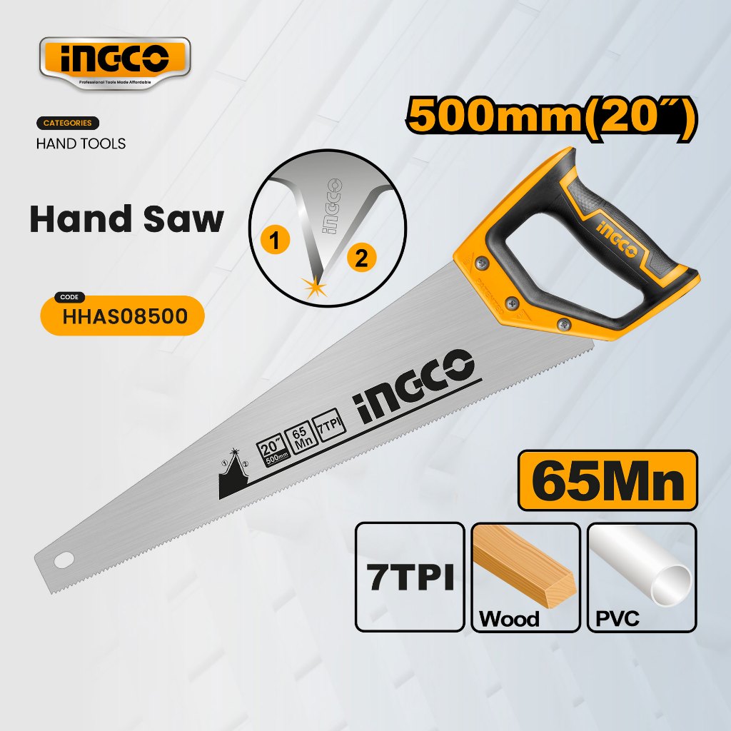Ingco Hand Saw 7TPI 500mm for Carpentry Tools HHAS08500 IHT | Shopee ...