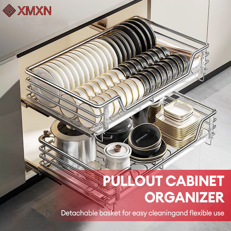 XMXN Pull Out Dish Rack For Cabinet Stainless For Pullout Basket ...