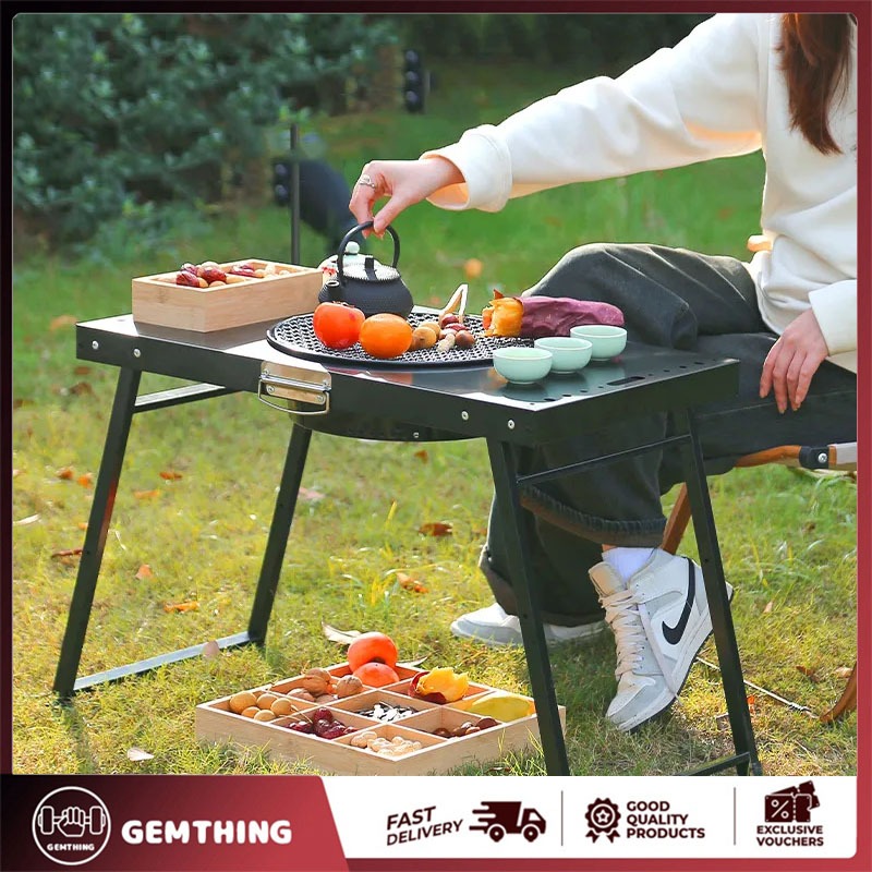 Barbecue table Outdoor foldable grill Cook tea and roast nuts portable ...