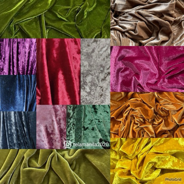 TELA MANILA Velvet per Yard Fabric Tela Cloth Stretchable Plain Fluffy ...