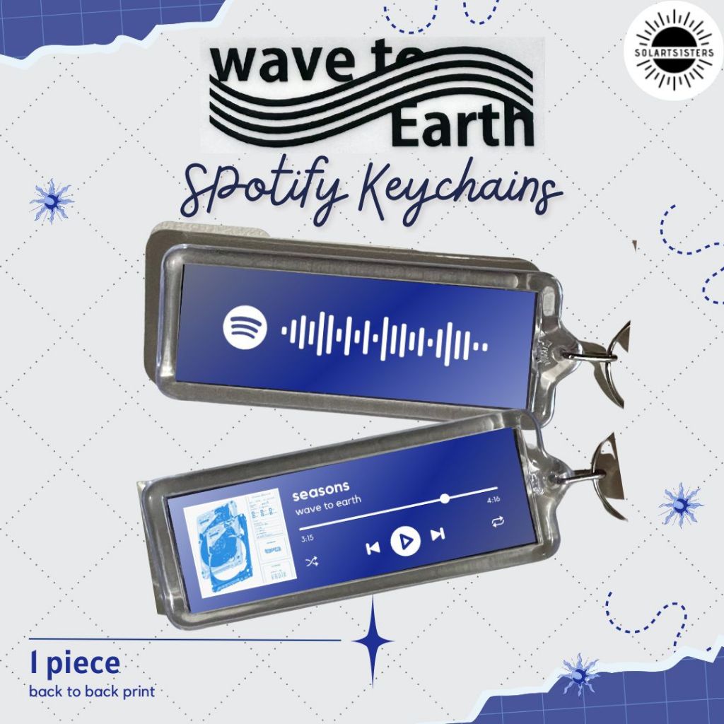 Wave to Earth SPOTIFY ACRYLIC KEYCHAINS Scannable Code Minimalist Bag Decor Key Holders Merch ...
