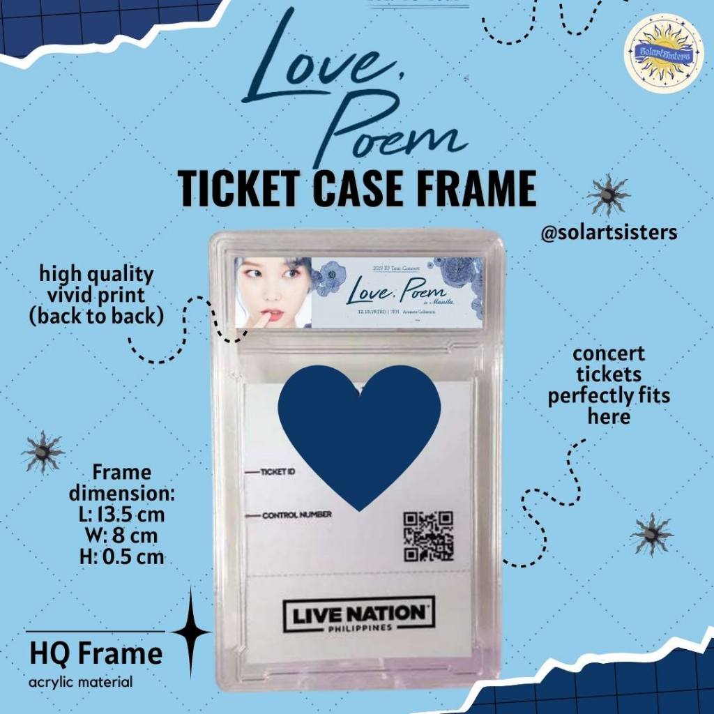 IU Love, Poem World Tour Concert Ticket Case Frame Keeper Photocard ...