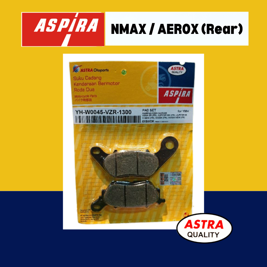ASPIRA Break Pads for Yamaha Nmax and Aerox Rear | Shopee Philippines