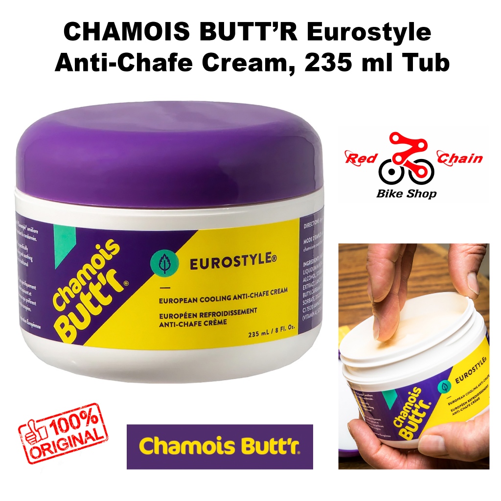 CHAMOIS BUTT'R EUROSTYLE Anti-Chafe Cream, 235 ml Jar for Cyclists ...