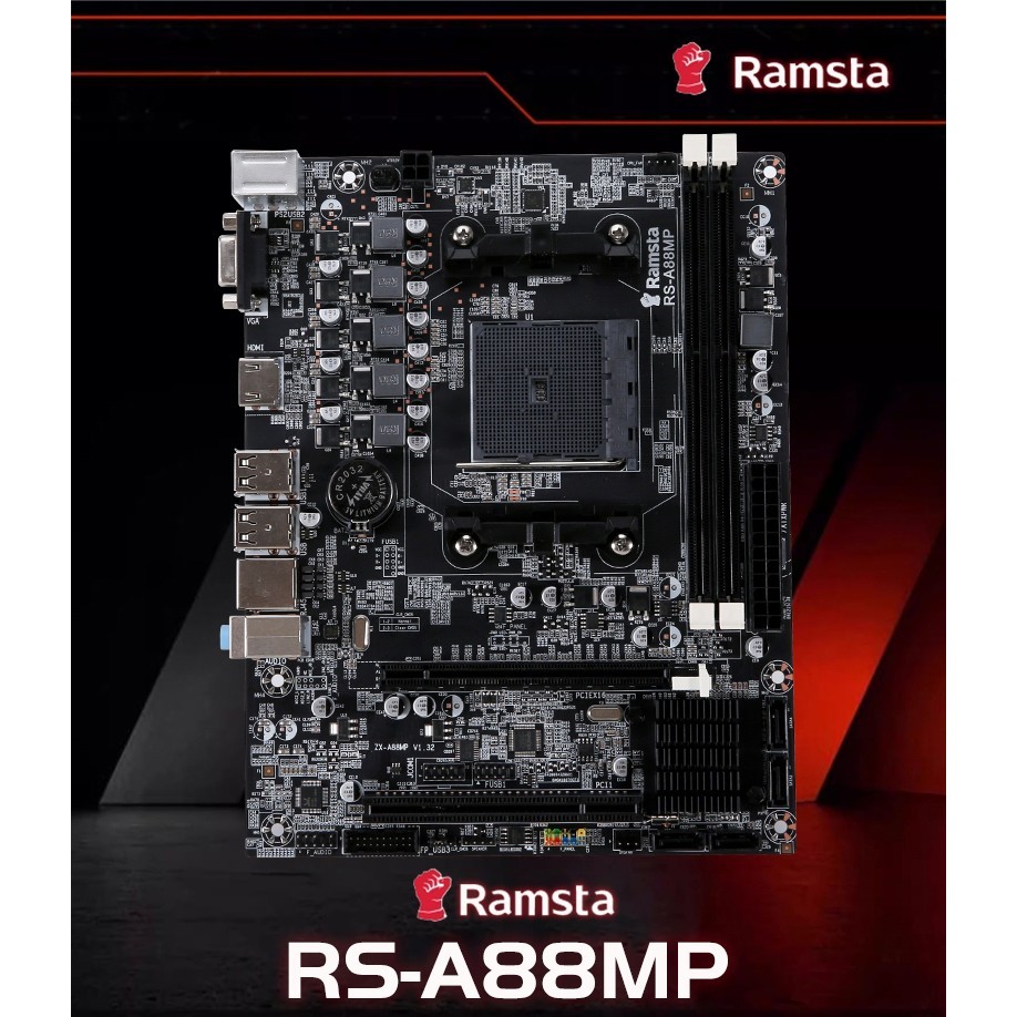 Ramsta Motherboard bundle A88mp Support fm2 fm2+ ddr3 with Amd a6 7480 3.5ghz Processor Brand ...