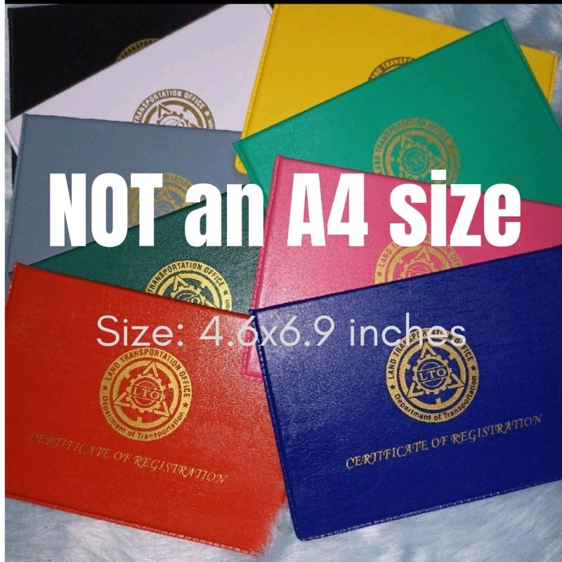 CERTIFICATE OF REGISTRATION AND LTO DOCUMENTS CARD HOLDER ( W/ GOLD ...