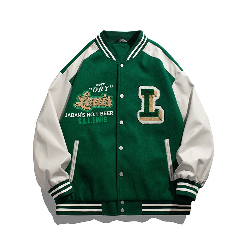 NP FASHION NEW UNIFORM MENS Embroidery LogoTHICKENED BOMBER JACKET ...
